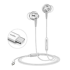 Type C Headphones, USB Type C Earphones Stereo Music Earbuds with Microphone and Volume Control for Huawei P30/Pro, P20/Pro, Mate 20/Pro/X/RS, Mate 10/Pro/RS Phone