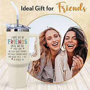 LIZAVY Best Friend Birthday Gifts - Best Friend Gift for Women - Funny Birthday Gifts for Women, Bestie Gifts for Women, Best Friend Gift Ideas, Christmas Gifts for Friends - 40Oz Tumbler with Handle