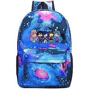 Star Sky School Backpack Its Funneh and the Krew Unisex Galaxy Bookbags for Kids Teens Students Daypack Blue