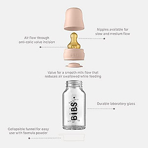 BIBS Bottle Kit - Part of Set. Mix and Match with BIBS Glass Bottles in Different Sizes, Bottle Kit Color - Part of Set, Baby Blue