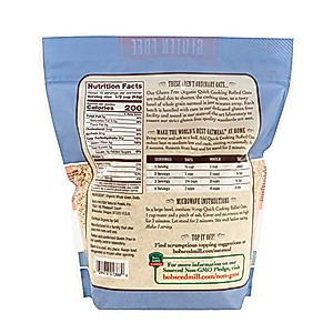 Bob's Red Mill Gluten Free Organic Quick Cooking Oats, 28-ounce (Pack of 4)