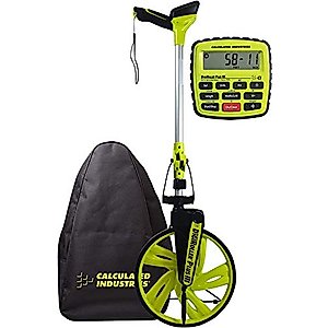 Calculated Industries #6575 DigiRoller Plus III 12.5 Inch Estimators Electronic Distance Measuring Wheel with Large Backlit Digital Display; Measure in Feet, Inches, Meters, Yards; FREE Carrying Pack