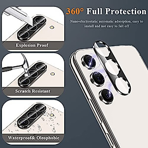 YMHML 3 Pack for Samsung Galaxy S23 Screen Protector Tempered Glass Upgrade Fingerprint Unlock Compatible with 3 Pack Camera Lens Protector, HD Clear Case Friendly Full Screen Protector for Galaxy S23