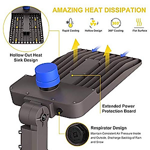 OAYATACO 200W Led Parking Lot Lighting LED Parking Lot Lights, Dusk to Dawn Photocell LED Street Lights 5000K Shoebox Pole Lights- Waterproof IP66 26000LM Super Bright Commercial Area Road Lighting
