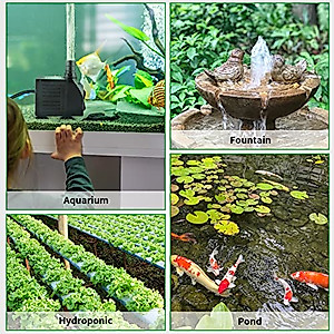 Yochaqute Aquarium Submersible Water Pump: 550GPH 30W Quiet Mini Adjustable with 6ft Power Cord for Hydroponics | Garden Waterfall | Pond | Fish Tank| Fountain