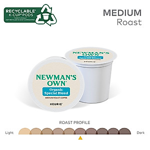 Newman's Own Organics Special Blend, Single-Serve Keurig K-Cup Pods, Medium Roast Coffee, 12 Count (Pack of 6) (5000053615)
