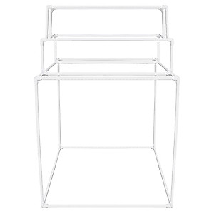 10 Bar Pyramid Towel Rack - Dry Wet Towels, Organize Fresh Towels, Poolside Towel Storage Organizer, 35.5" W x 35.5" L x 55" H, (White) Style 744125