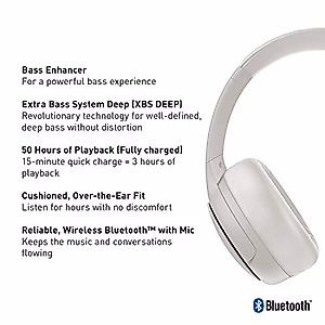 Panasonic RB-M300B Deep Bass Wireless Bluetooth Immersive Headphones with XBS DEEP and Bass Augmentation (Sand Beige), RB-M300B-C