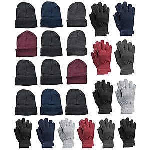 Yacht & Smith Mens Womens Hats and Gloves Set, Winter Bulk Wholesale Sets