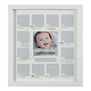 Carter's BFP7-23287 Gender Neutral Baby's First Year Picture Frame and Baby Month Stickers, 12'' W x 13.2'' H, 13pcs