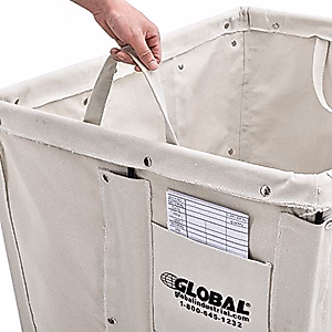 Global Industrial 20 Bushel, Canvas Basket Bulk Truck, Unassembled, 48" L x 32" W x 36" H