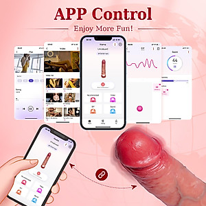 Penis Sleeve Cock Sleeve Vibrator - 4IN1 Realistic Adult Male Sex Toys for Men Penis Extender Vibrating Cock Ring 9 Modes, App, Remote Control, Elastic Penis Ring to Enlarge Prolong for Men Couples