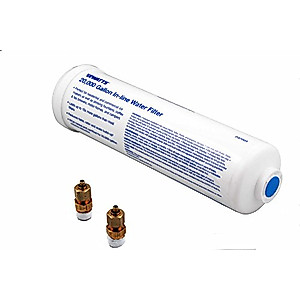Watts Inline Water Filter 20,000 gallon Capacity- Inline Filter for refrigerator, Ice Maker, Under Sink, and Reduces Bad Taste, Odors, Chlorine and Sediment in Drinking Water