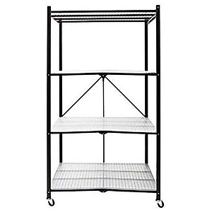 Origami Magnetic Shelf Liners For Wire Shelves & Wire Shelving | R5 Series Collapsible Foldable 4-Shelf Large Heavy Duty Storage Rack (4 Pack) | Clear
