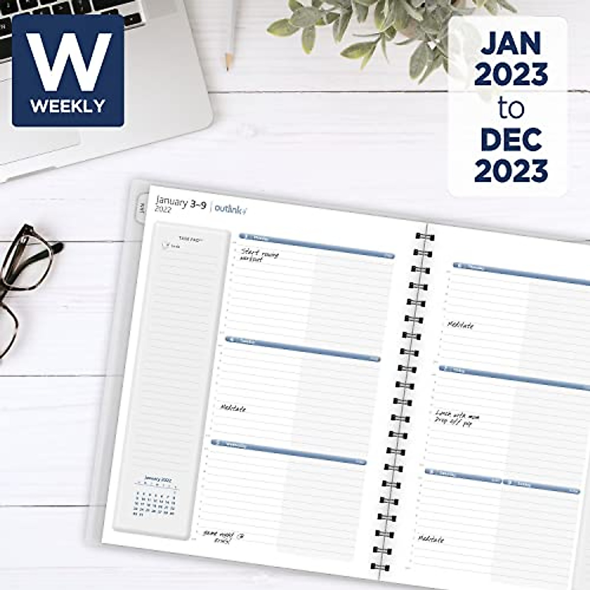 AT-A-GLANCE 2023 Weekly & Monthly Planner Refill, Outlink, Hourly Appointment Book, 8-1/2" x 11", Large, Spiral Bound (70200910)