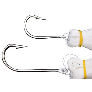 Last Cast Tackle White 6oz & 24oz Bucktail Tandem Parachute Trolling Rig #1050-W