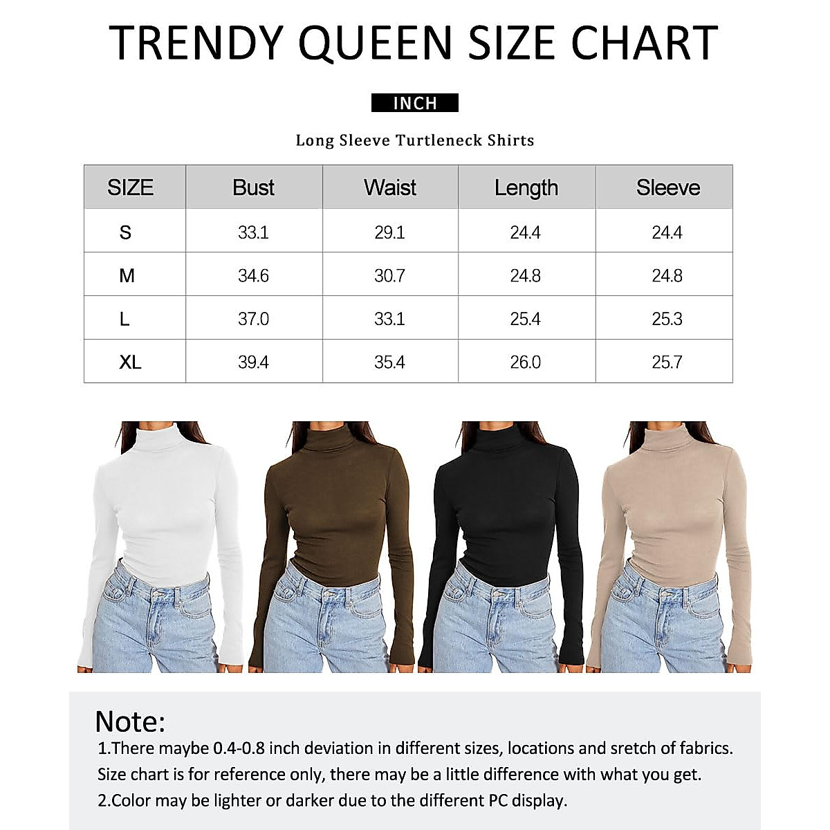 Trendy Queen Womens Fall Outfits 2024 Mock Turtleneck Long Sleeve Shirts Slim Fit Pullover Stretch Tight Basic Layering Soft Thermal Underwear Undershirts Fashion Beige