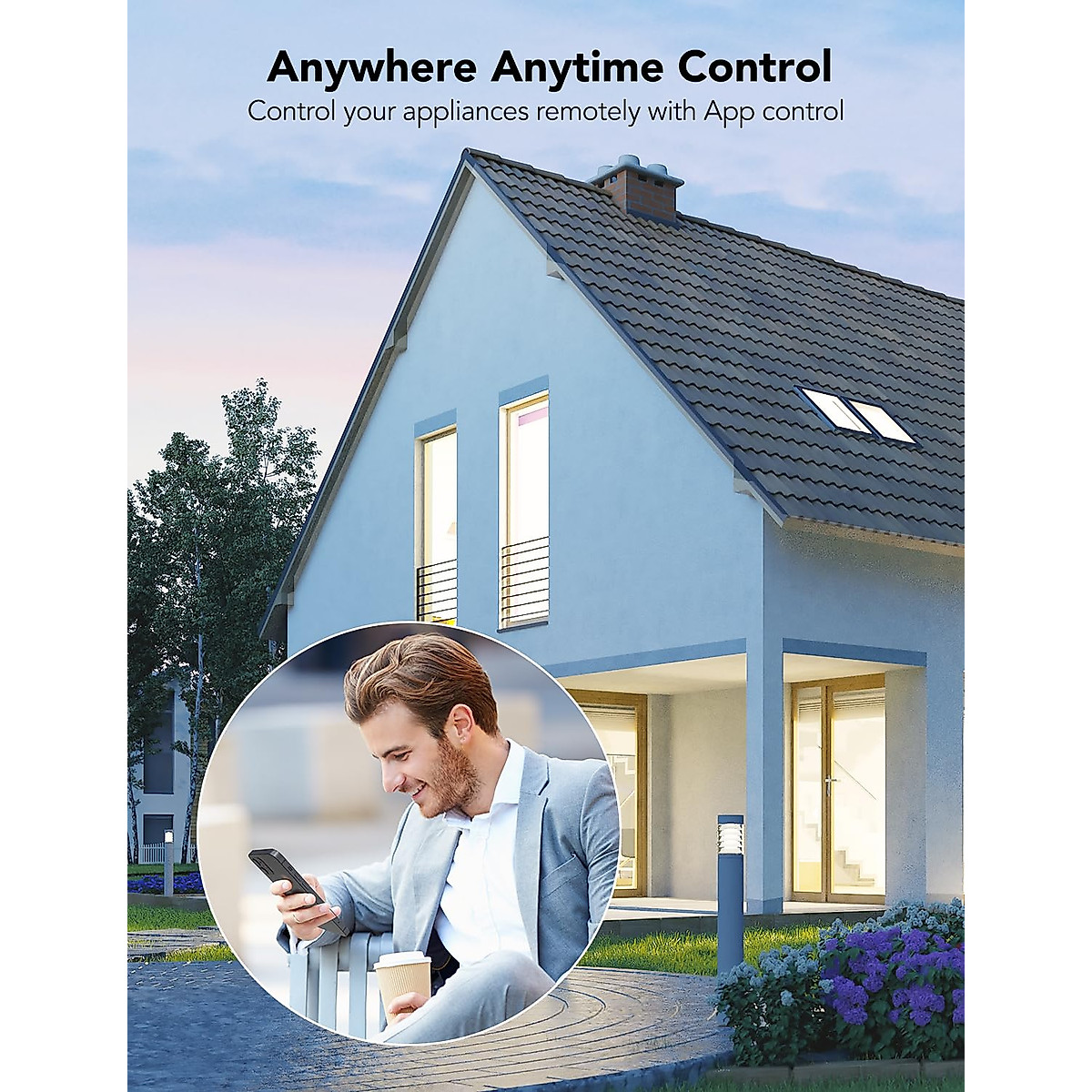 Govee Dual Smart Plug 2 Pack, 15A WiFi Bluetooth Outlet, Work with Alexa and Google Assistant, 2-in-1 Compact Design, Govee Home App Control Remotely with No Hub Required, Timer, FCC and ETL Certified