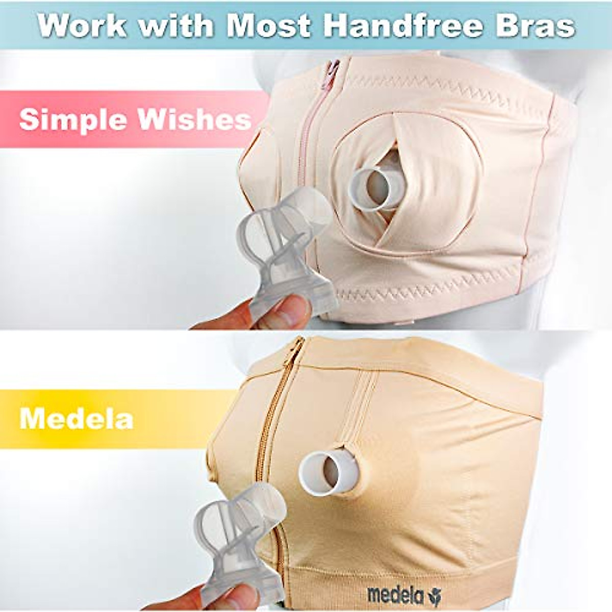 Nenesupply Pump Parts 21mm Flanges Compatible with Medela Breastpump Flange Valve Membrane Connector Compatible with Personalfit Connector Not Original Medela Pump Parts. Pump in Style Symphony