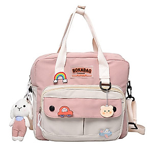 Cute Bags Kawaii Backpack Messenger Bag For School,Aesthetic Backpacks Multifunction Laptop Japanese Ita for Teen Girls Kids Lunch Totes