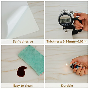 Peel and Stick Floor Tile Marble Vinyl Flooring 12in×12in Durable Waterproof Tiles Self Adhesive for Kitchen Living Room and Bathroom Floor Easy to Remove and Reposition