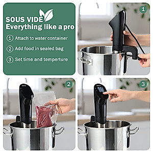 Mecity Sous Vide Precision Cooker Machine 1100W Water Bath Cooking Steak Vegetable Meat Fish 0.5 Degrees Accuracy Immersion Circulator with Recipes