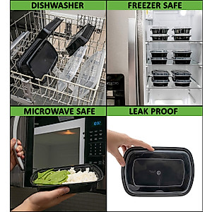 Meal Prep Container Reusable with Lids [25 Set] 28oz Ideal- Food Prep Containers, Food Storage Bento Box, Portion Control | Stackable | Microwave | Dishwasher | Freezer Safe