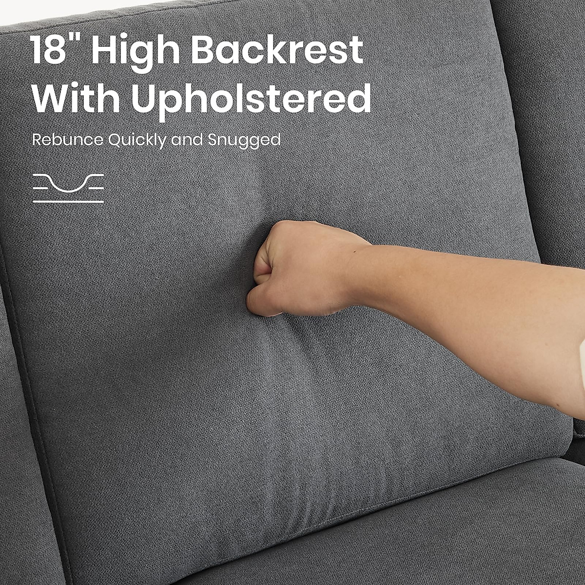 Luxury 72" Comfy Sofa Couch with Spring Cushion,Comfy Upholstered 3 Seater Sofa, Love-Seat Sofas & Couches with Deep Seat And Ultra Thick Cushion,Compact Small Couch for Bedroom Apartment Office,Grey