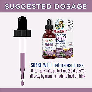 Vitamin D USDA Organic | Vitamin D3 Liquid | Sugar Free | Liquid Vitamin D Drops Immune Support for Adults & Kids | VIT D3 | Vegan | Gluten Free | Non-GMO | 30 Servings