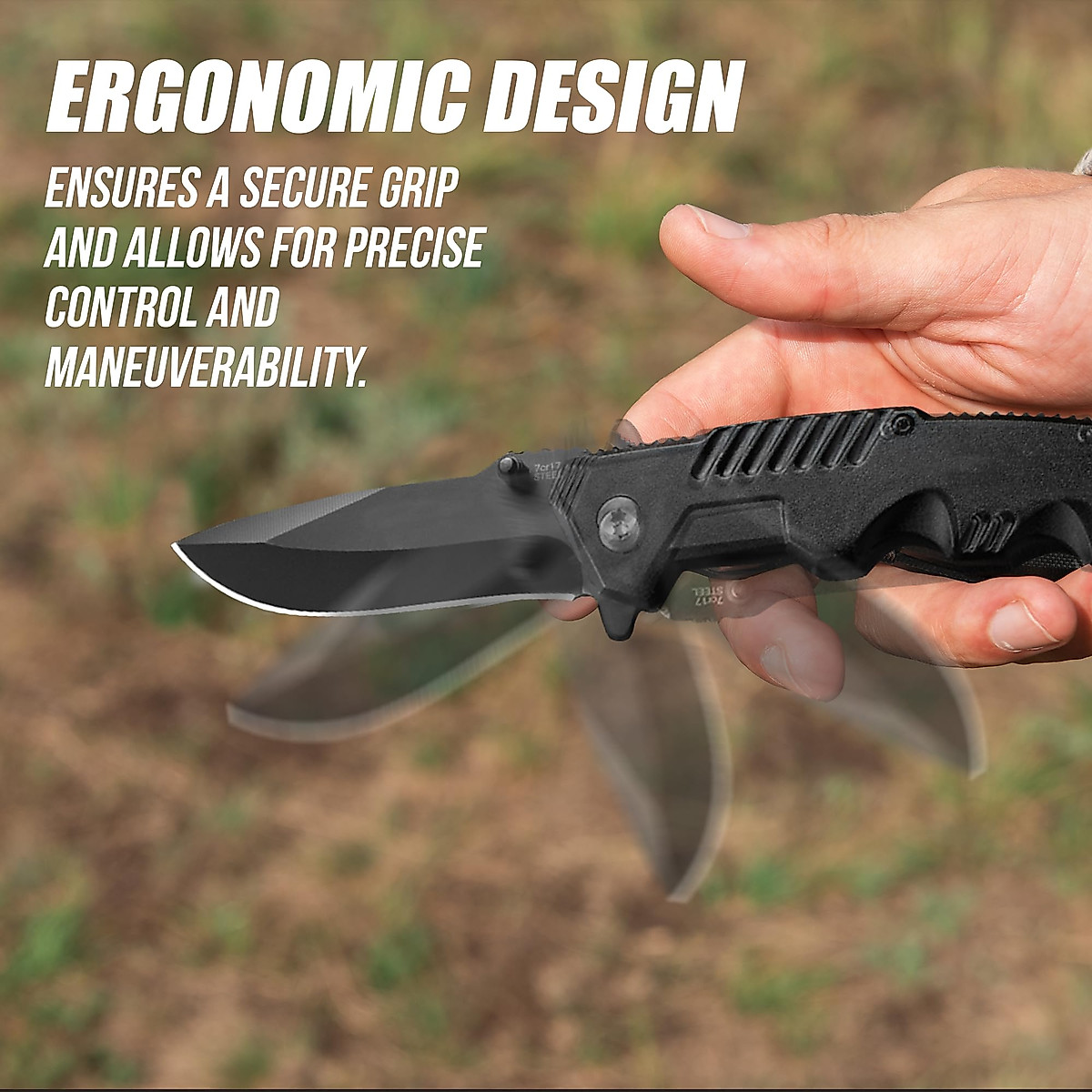 AOSILEY Pocket Folding Knife set with Hunting Stainless Steel Serrated Clip Point Lock Blade Knives and Lightweight Lockback Multi-Tool for Camping, Outdoor, Hunting，Survival and EDC