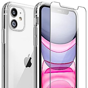 FlexGear Case for iPhone 11 with 2X Glass Screen Protectors [Full Protection] - Crystal Clear