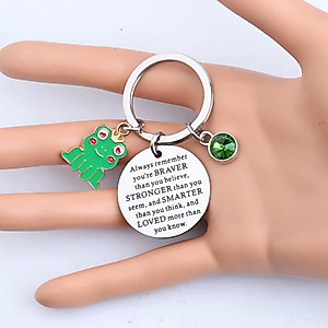 WSNANG Frog Keychain Frog Lovers Gift You Are Braver Stronger Smarter Than You Think Keychain Insect Animal Lover Gift (Frog Always KC)