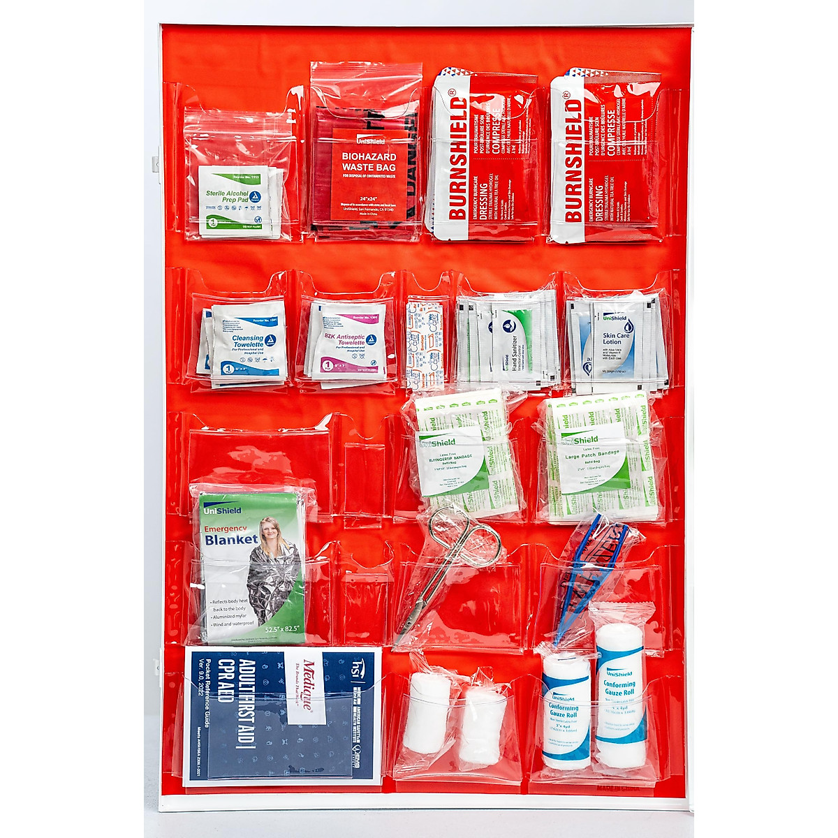 UniShield 4-Shelf Metal 1st Aid Cabinet Class B, Large Capacity First Aid Wall Mount Medicine Cabinet, Secure Metal Med Box with Easy Access, Exceeds OSHA/ANSI Z308.1 2015, Over 775-Pieces
