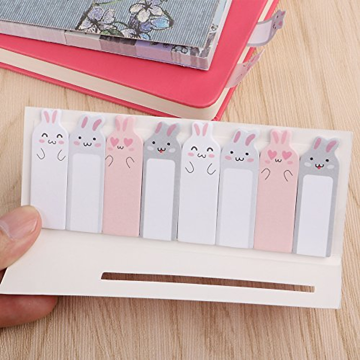 Eagle Cute Cartoon Animal Sticky Notes, Page Markers, 15 Sheets per Pad, 8 Pads per Set, 3 Sets, Total 360 Sheets (Pink)