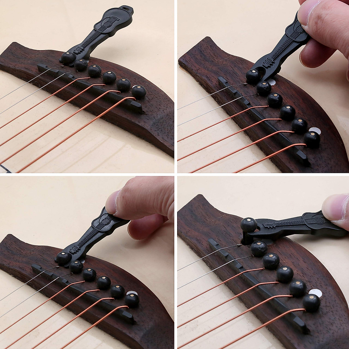 INKNOTE 53 PCS Guitar Accessories Kit-Acoustic Guitar Bridge Pins Pegs,Bridge Pin Puller Remover,Capo,Guitar Picks,Pick Holder and Guitar Saddle Nut,with Guitar Scale Sticker and dust-free cloth