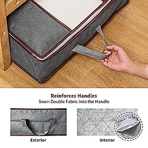 Underbed Storage Containers - 2 Pack 100L Large Capacity Clothes Storage Containers Box │ Foldable Clothing Organization and Storage Bins with Lids for Clothing Blanket Shoe │ Fabric Underbed Storage Bags Totes