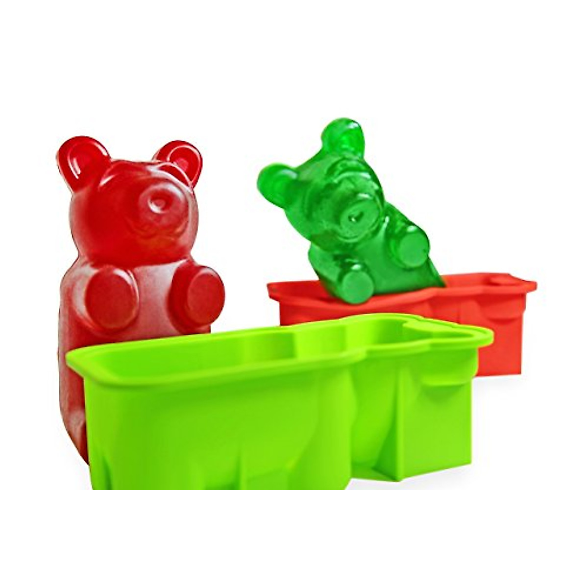 DIY Giant Gummy Bear Mold by Mister Gummy | PREMIUM Quality Silicone + 2 RECIPES and 5 GIFT BAGS Included | Make BIG Bear Treats! (Gummy, Cakes, Breads, Chocolates, and More) (Red)