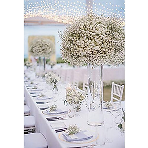 DEEMEI Artificial Baby Breath Gypsophila Flowers Bouquets 15 pcs Real Touch Flowers for Wedding Party DIY Wreath Floral Arrangement Home Decoration (White)