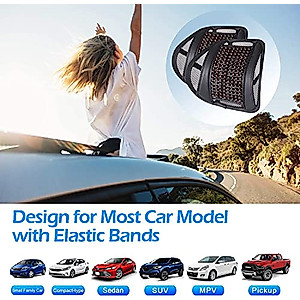 Big Ant Lumbar Support 2 Pack, Back Support with Wooden Beads Massage for Comfort and Lower Back Pain Relief, Breathable Back Support Cushion for Home Car Office Wheelchair(Black)