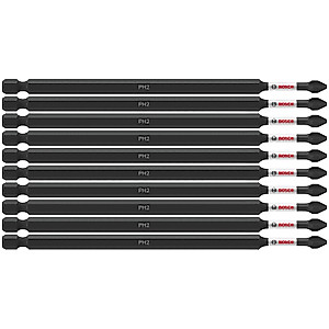 BOSCH ITPH26B 10-Pack 6 In. Phillips #2 Impact Tough Screwdriving Power Bits