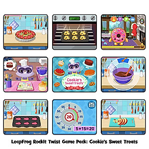 LeapFrog Rockit Twist Handheld Learning Game System, Green and 2-Game Pack: Cookie's Sweet Treats and Dinosaur Discoveries