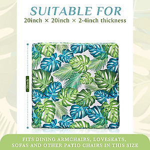 Batiyeer 8 Pcs Outdoor Cushion Slipcovers Patio Chair Cushion Covers Replacement Waterproof Square Outdoor Seat (20 x 20 x 4 Inch)