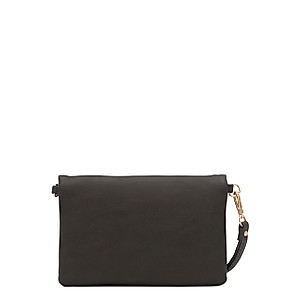 FashionPuzzle Envelope Wristlet Clutch Crossbody Bag with Chain Strap (Charcoal Grey) One Size