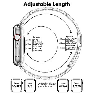TISIMO for Apple Watch Band 41mm 40mm 38mm 45mm 44mm 42mm Series 9 8 7 6 5 4 3 2 1 SE SE2 Women and Men,Stainless Steel Metal Watchband for iWatch (Sliver)