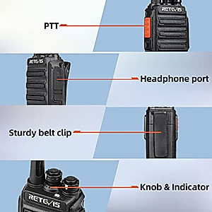 Retevis H-777S Walkie Talkies for Adults, 2 Way Radio Long Range, Walkie Talkies with Earpiece and Mic Set,USB Charging Base,Rugged Walkie Talkie Rechargeable for School Security Church (10 Pack)