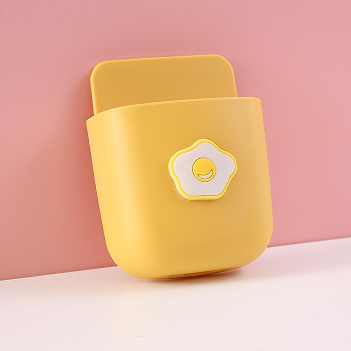 Enforose Wall Storage Rack, Cartoon Storage Box Wall Mounted Storage Container Cute Phone Holder Wall Mount Pencil Holder Makeup Organzier(fried eggs)