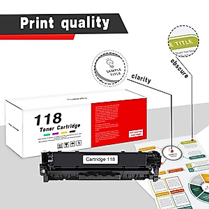 (1C+1Y+1M+2BK) Cartridge 118 Toner Cartridge Replacement for Canon 118 MF8380Cdw MF8350Cdn/Cn/C LBP7200C/Cd/Cn/Cdn LBP7210Cdn LBP7600C LBP7660Cdn Printer Toner.