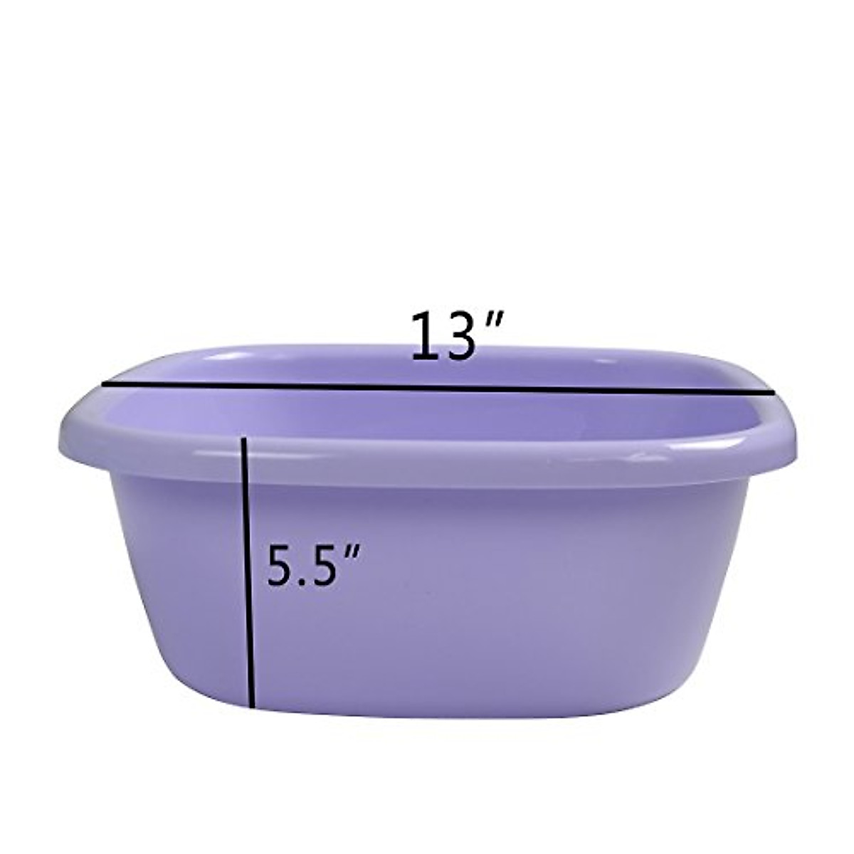 Doryh 12 Quart Plastic Square Washbasin, Set of 3
