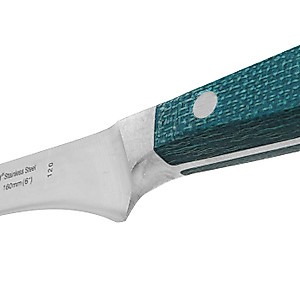 ARCOS Boning Knife 6 Inch Nitrum Stainless Steel and 160 mm blade. Professional Butcher Knife to Slice Bones from Meat. Ergonomic Polypropylene Handle. Series Brooklyn. Color Blue.