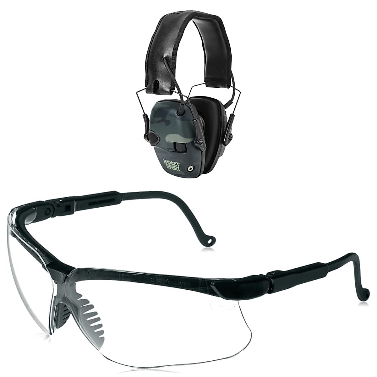 Howard Leight by Honeywell Impact Sport Sound Amplification Electronic Shooting Earmuff, MultiCam Black (R-02527) withHoward Leight by Honeywell Genesis Sharp-Shooter